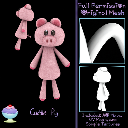 Second Life Marketplace - [Sherbert] Full Perm Cuddle Pig (ADD) *TSS MP ...